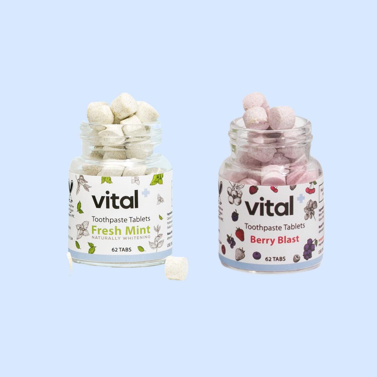 Berry Blast + Fresh Mint Combo – Vital Toothpaste Tabs
