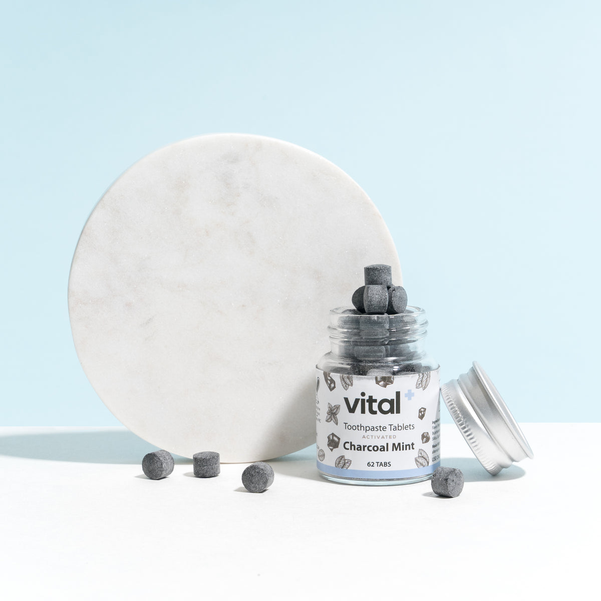 Charcoal Mint (62 Tabs) | Made With nHAp - Vital Toothpaste Tablets ...