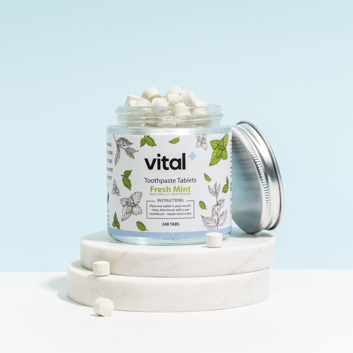 Fresh Mint (248 Tabs) | Made With nHAp - Vital Toothpaste Tablets ...