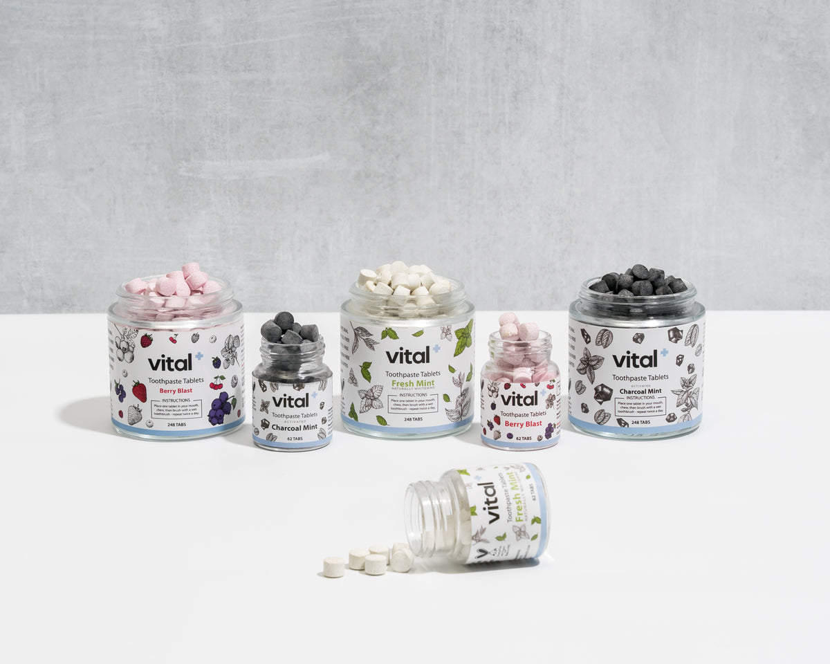 Charcoal Mint (62 Tabs) | Made With nHAp - Vital Toothpaste Tablets ...